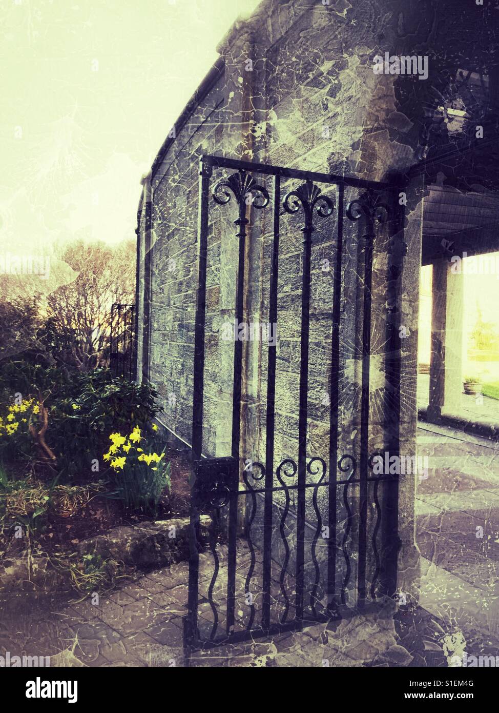 Open rod iron gate hi-res stock photography and images - Alamy