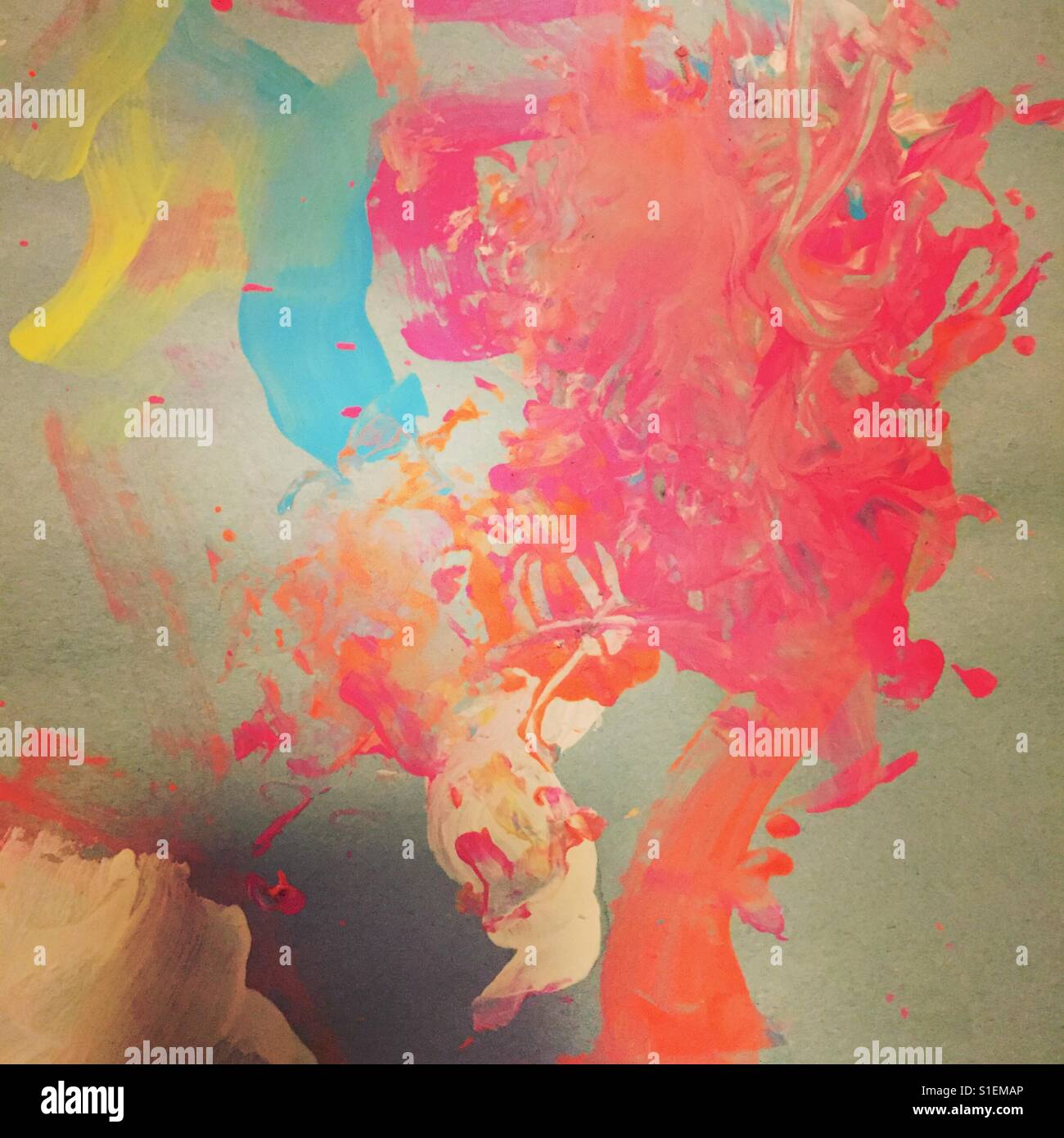 Abstract painting by a three year old boy by K.R Stock Photo - Alamy