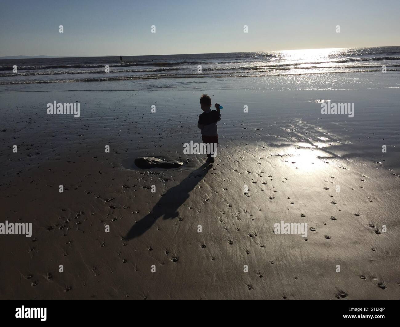 Nightfall at Porthcawl Beach Wales uk Stock Photo - Alamy
