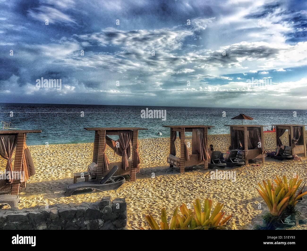Beach with cabana hi-res stock photography and images - Alamy