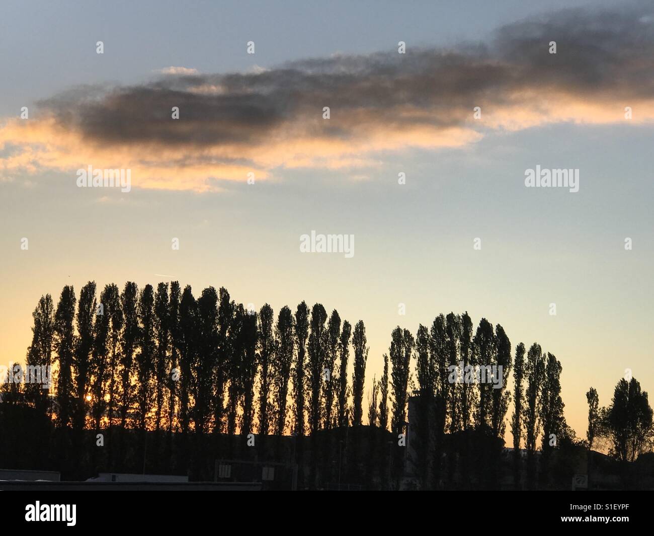 Sunset along Italian highway Stock Photo - Alamy
