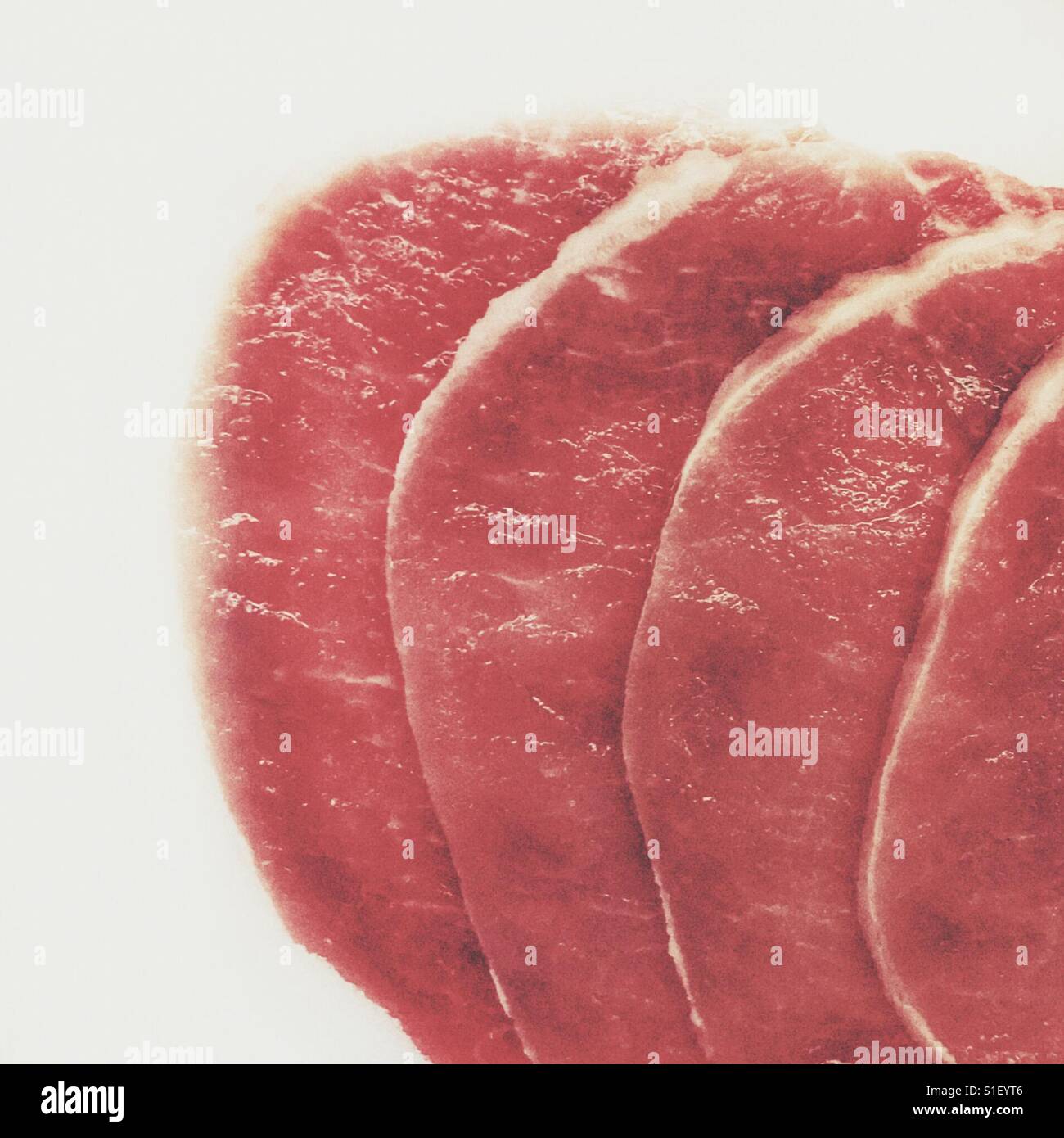 Raw beef slices Stock Photo - Alamy