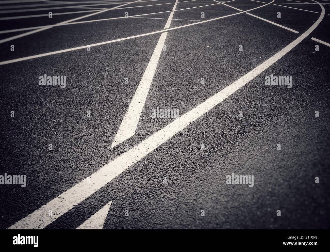Running lanes on athletic running track Stock Photo - Alamy