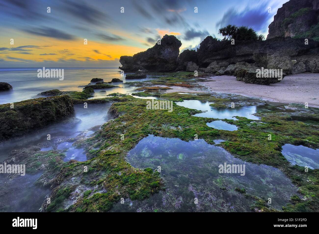 South Java Beach in Sunset Stock Photo - Alamy
