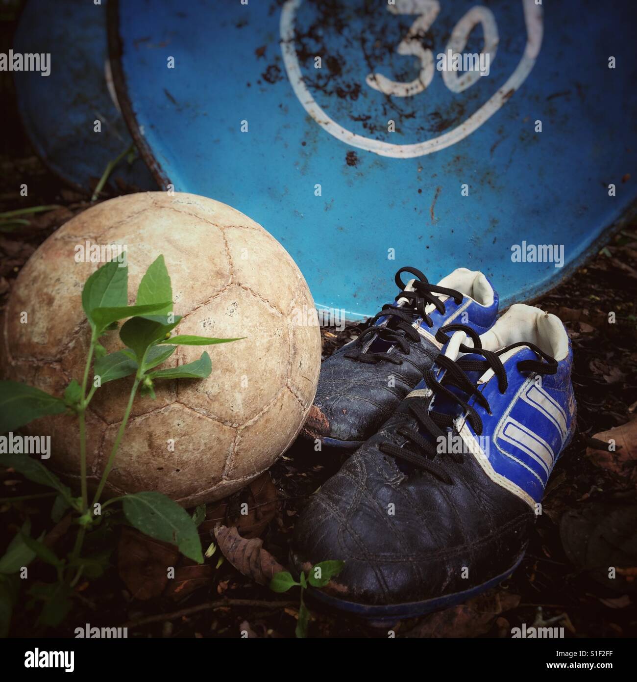 Football boots and ball hi-res stock photography and images - Alamy