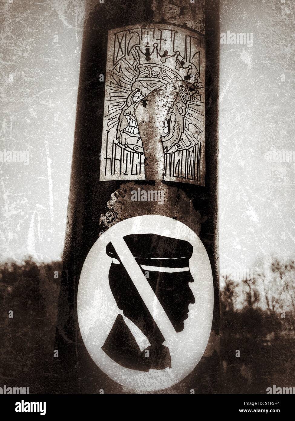 No police sign Stock Photo - Alamy