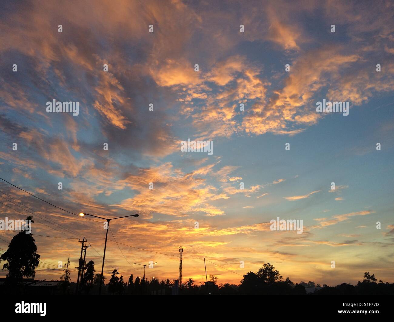 Orange sky Sunrise Stock Photo - Alamy