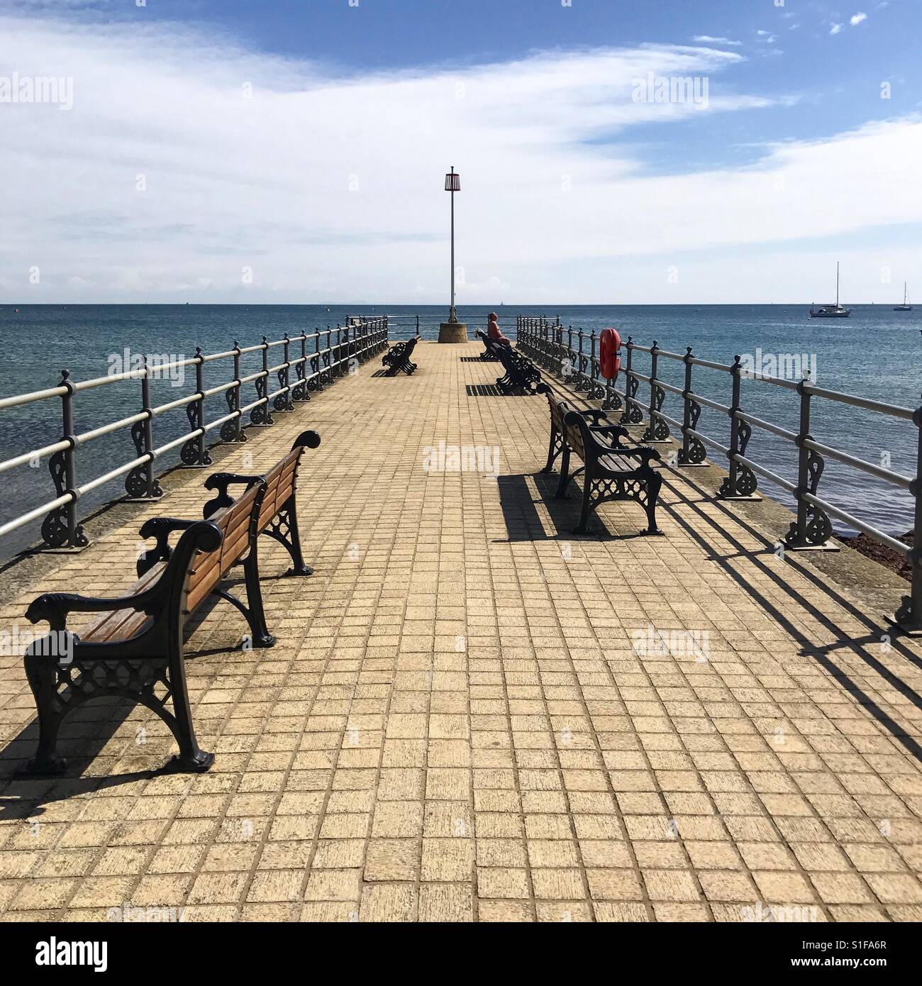 A pier on the seaside at the beach in swanage, Dorset, England Stock ...