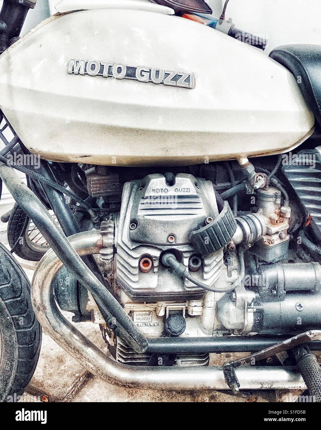 Moto Guzzi V65 engine view Stock Photo - Alamy