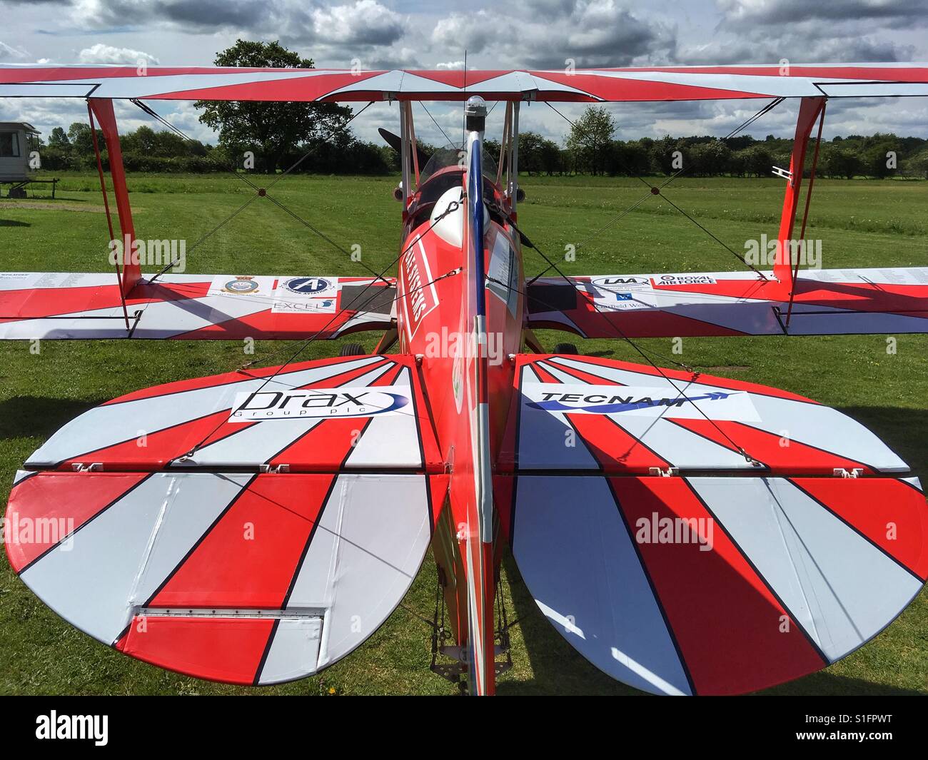 Sherwood Ranger biplane on a grass airfield Stock Photo - Alamy