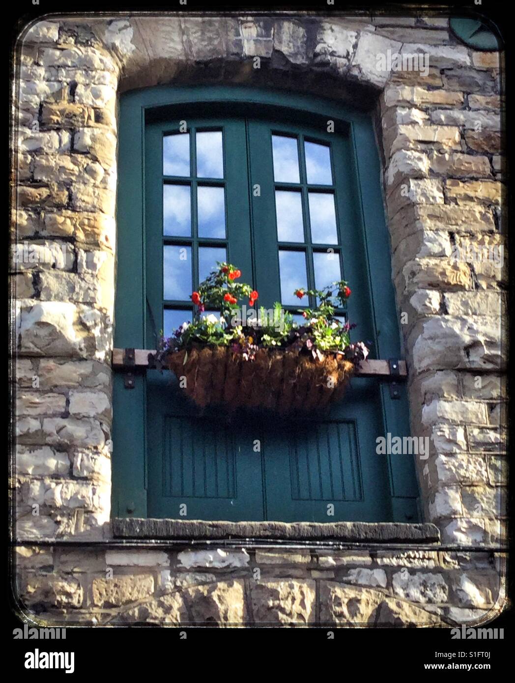 Pretty window in a historical building in the Distillery District ...