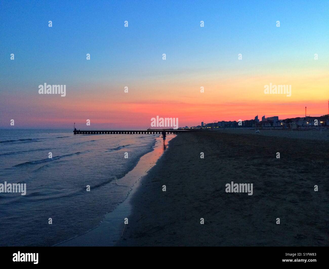 Sunset. Jesolo, Italy Stock Photo - Alamy