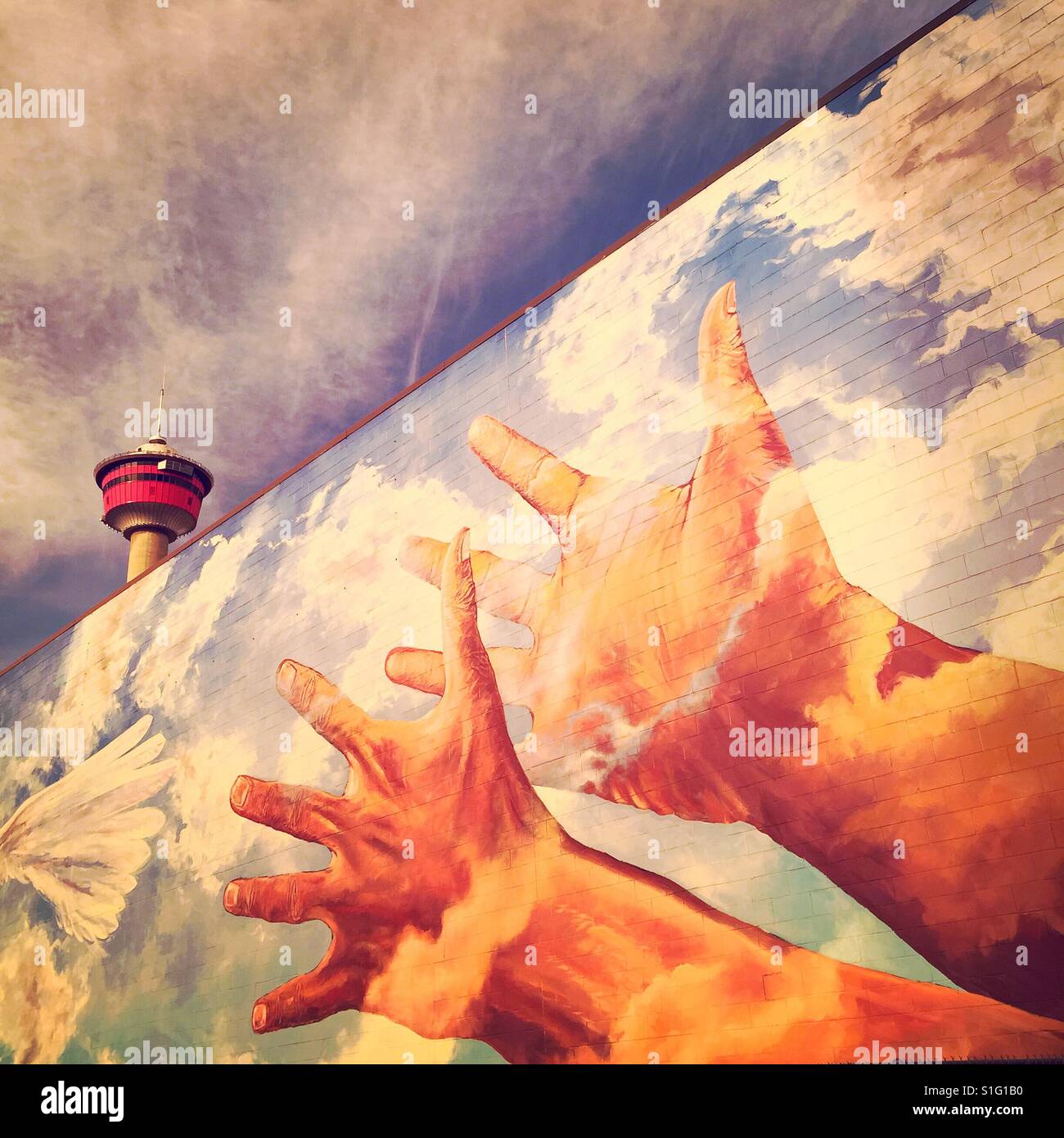 Calgary canada alberta hand hands mural hi-res stock photography and ...