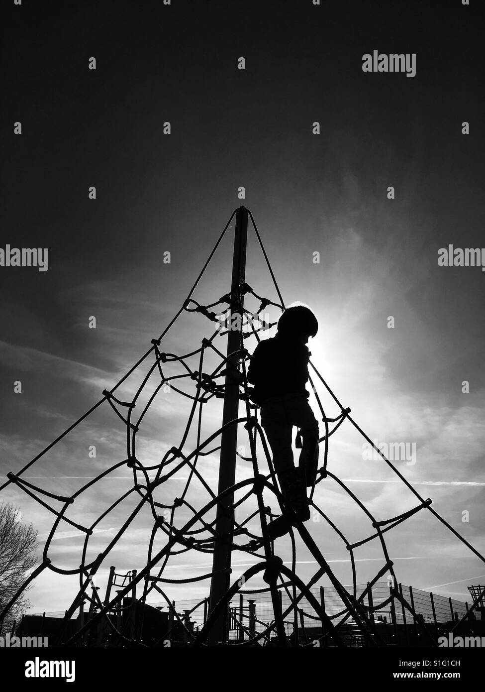 Climbing frame silhouette Stock Photo - Alamy