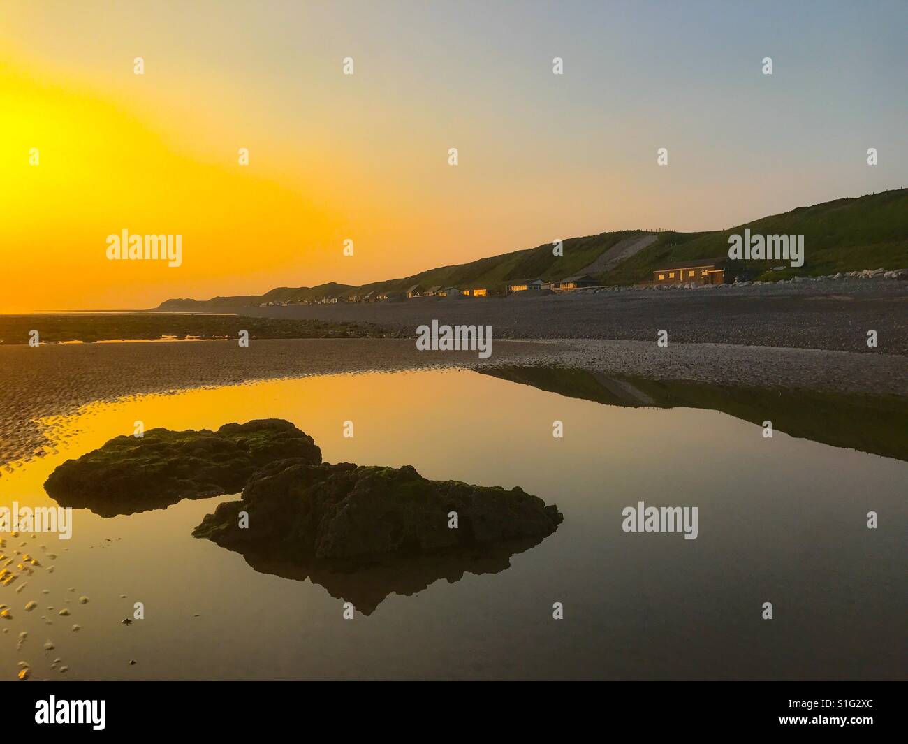 Braystones beach west Cumbria england summer sunset Stock Photo - Alamy
