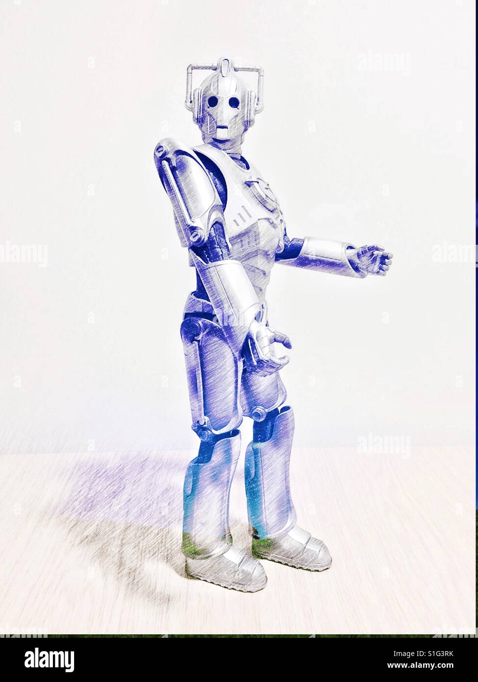 Cyberman Head Drawing