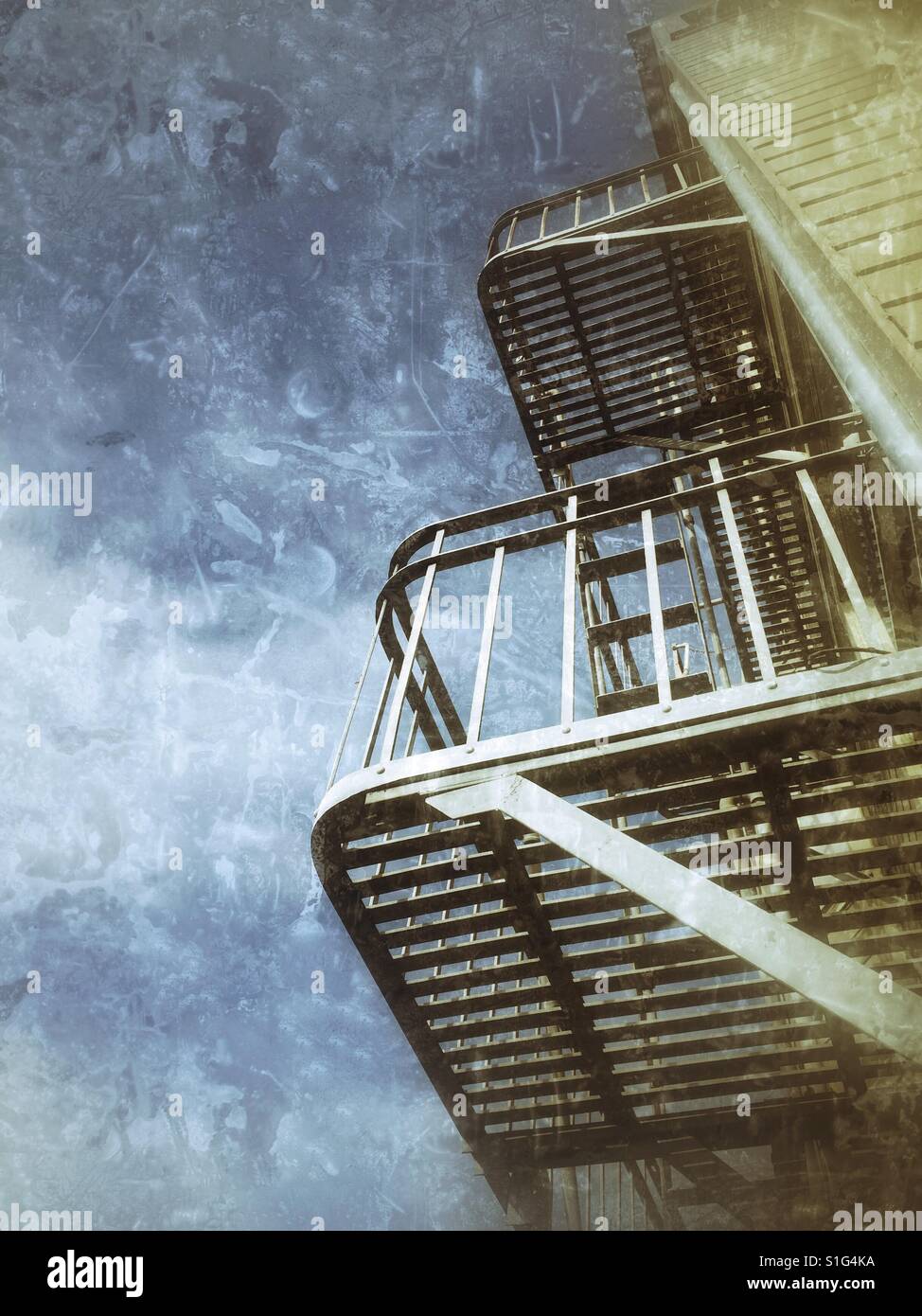 Classic fire escape stairs hi-res stock photography and images - Alamy