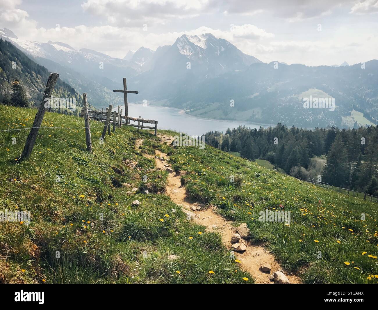 Switzerland mountain cross hi-res stock photography and images - Alamy