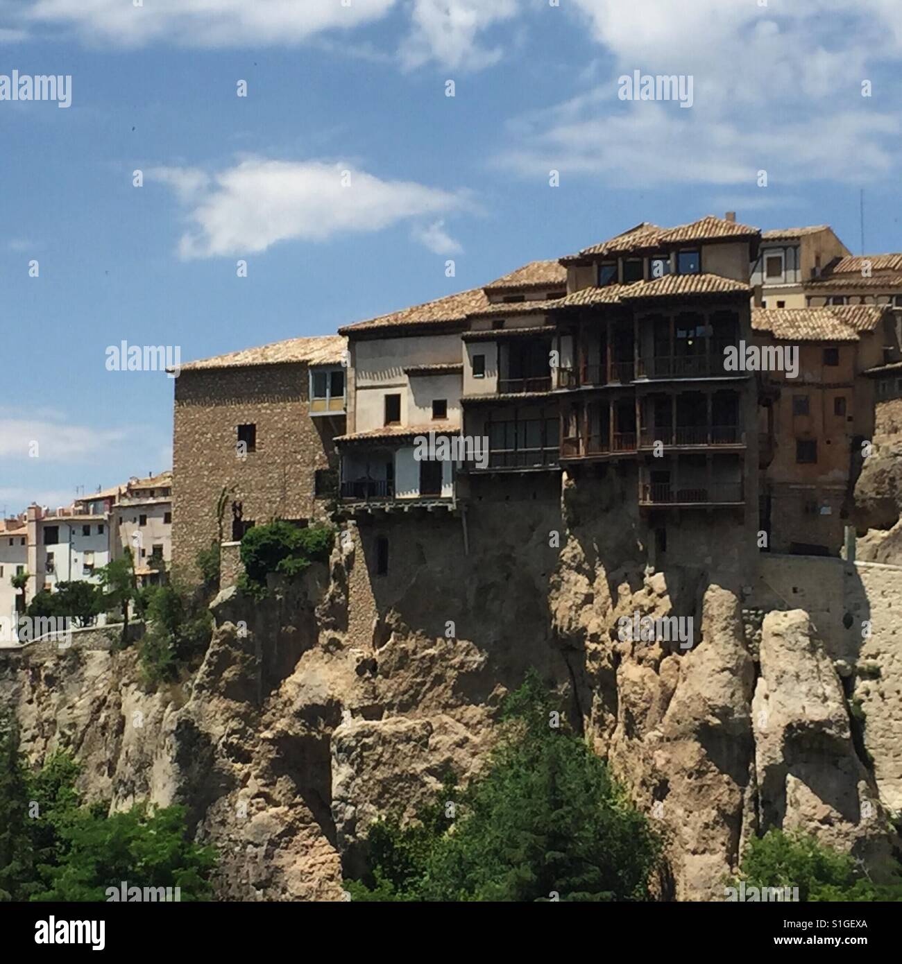The hanging houses, a Cuenca landmark Stock Photo - Alamy