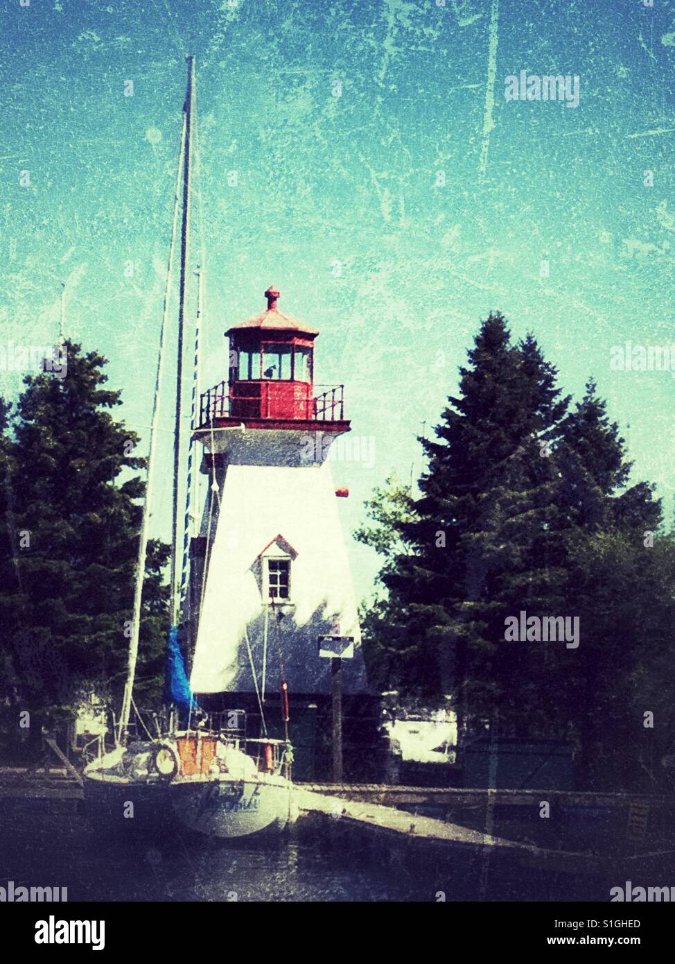 Lighthouse at Mimico Cruising Club in Etobicoke, Toronto Stock Photo ...