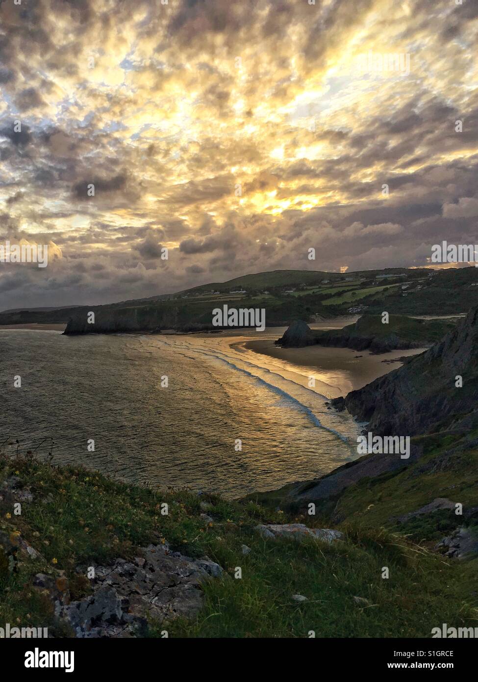Three cliffs, South Wales Stock Photo - Alamy