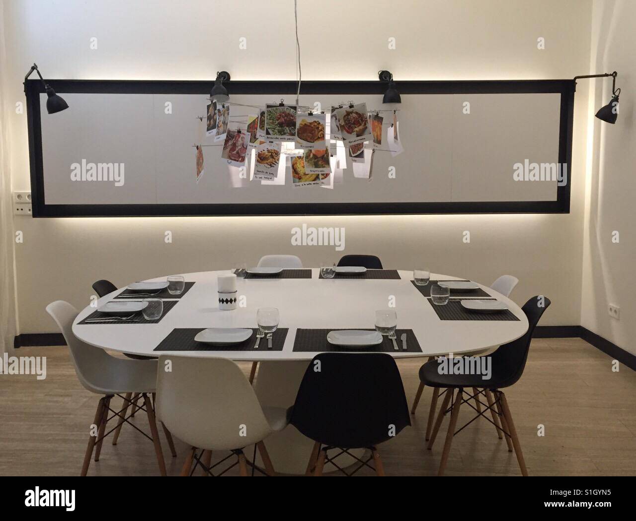 Beautiful dining table in a contemporary looking dining area Stock ...