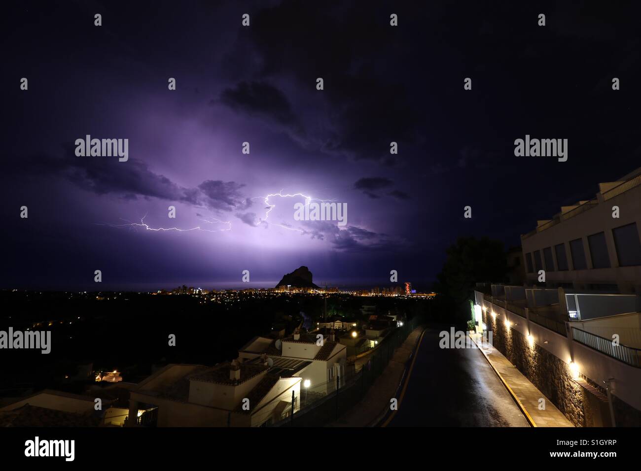 Lightning Storm in Spain Stock Photo - Alamy