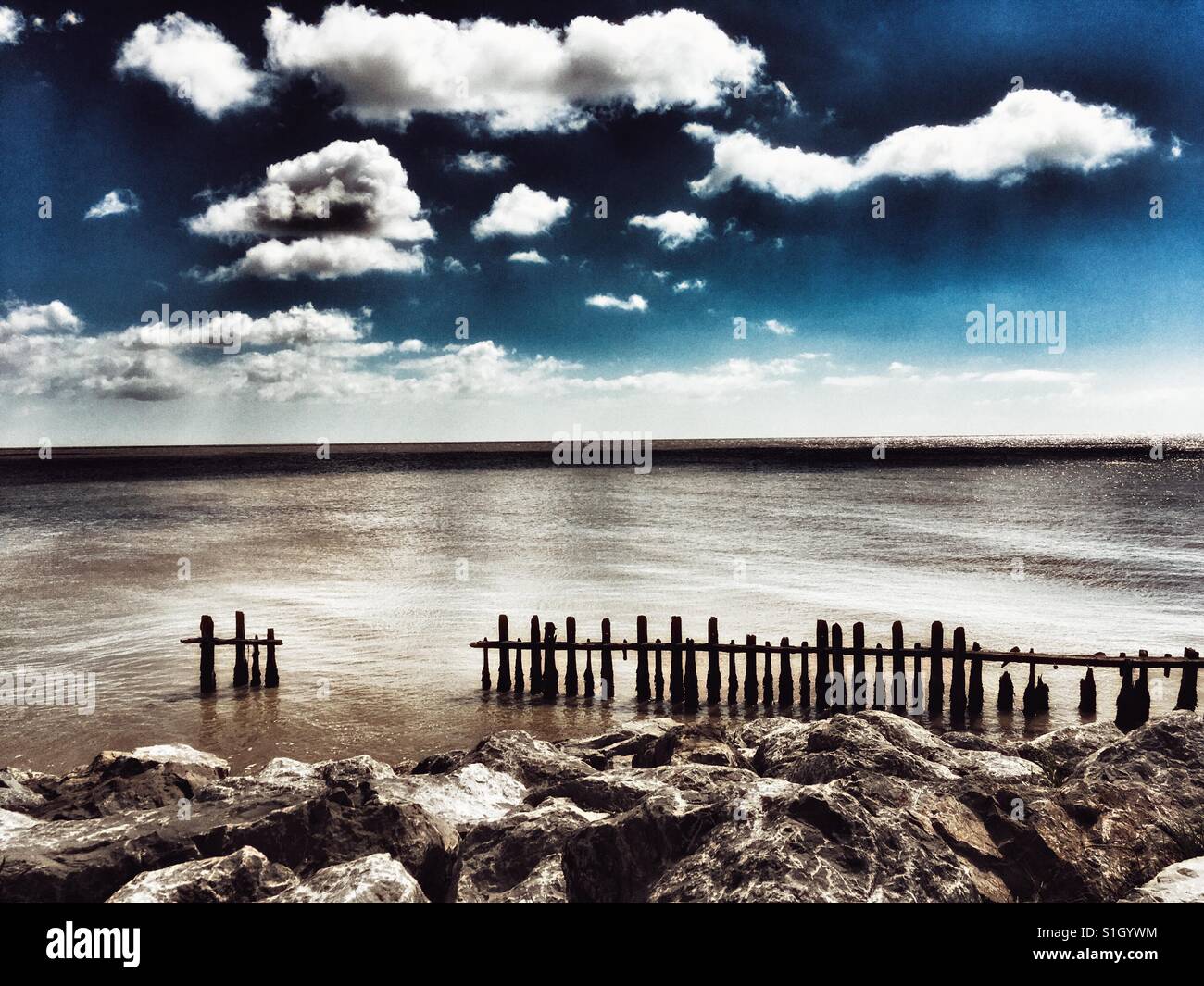 Rock Armour And Groynes Coastal Erosion High Resolution Stock ...