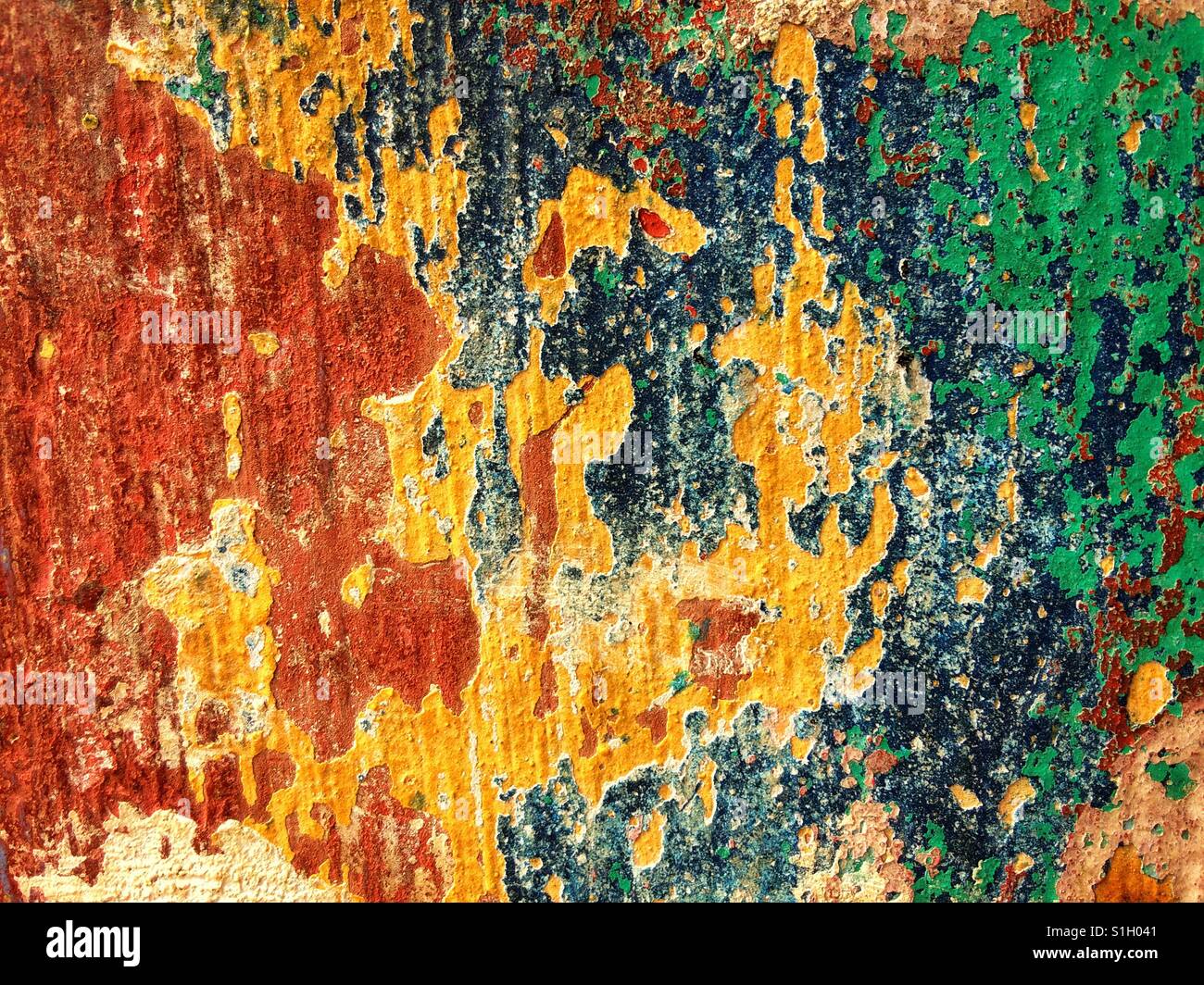 Colourful patchy wall Stock Photo - Alamy