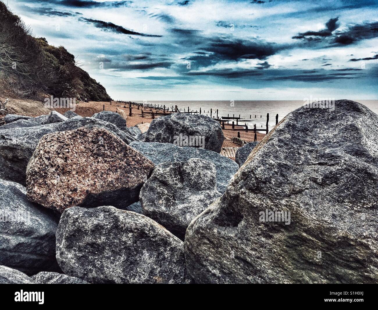Rock armour coastal defences hi-res stock photography and images - Alamy