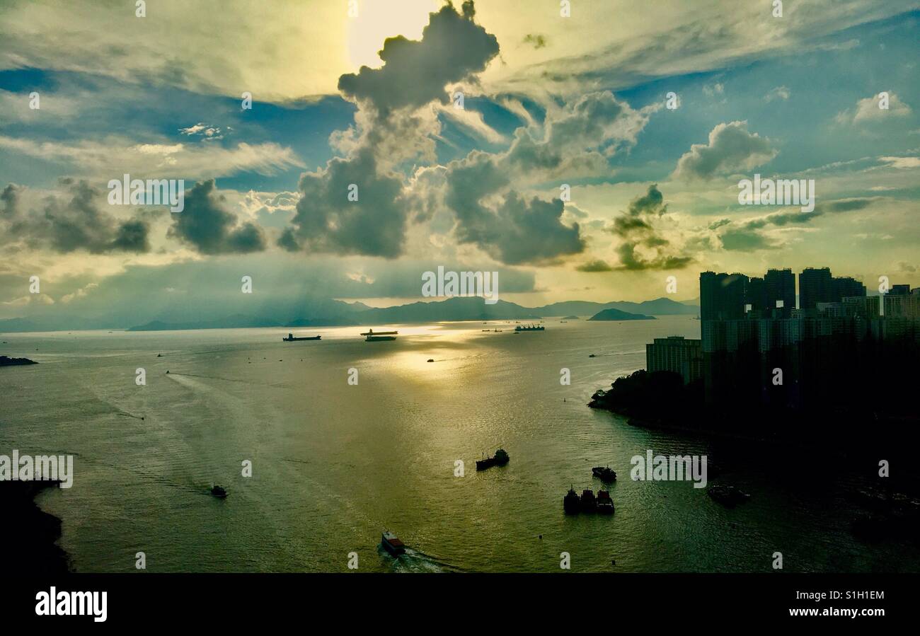 A beautiful sunset in Hong Kong Stock Photo - Alamy