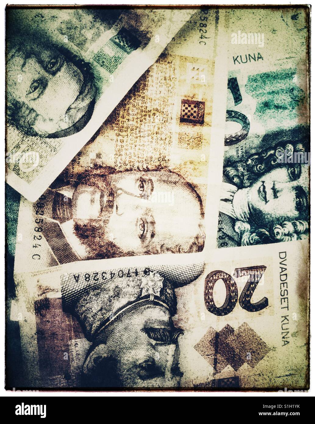Croatian Kuna Banknotes Stock Photo - Alamy