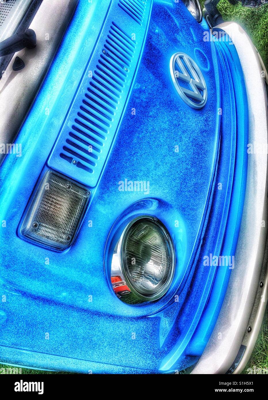 VW Volkswagen camper van front end with chrome badge Stock Photo - Alamy
