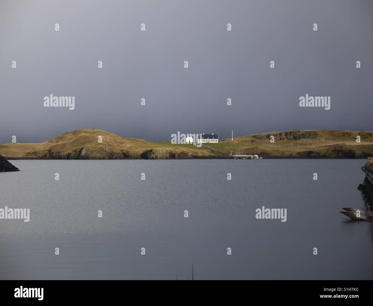 Viðoy island on a dull day in Reykjavik Iceland Stock Photo - Alamy