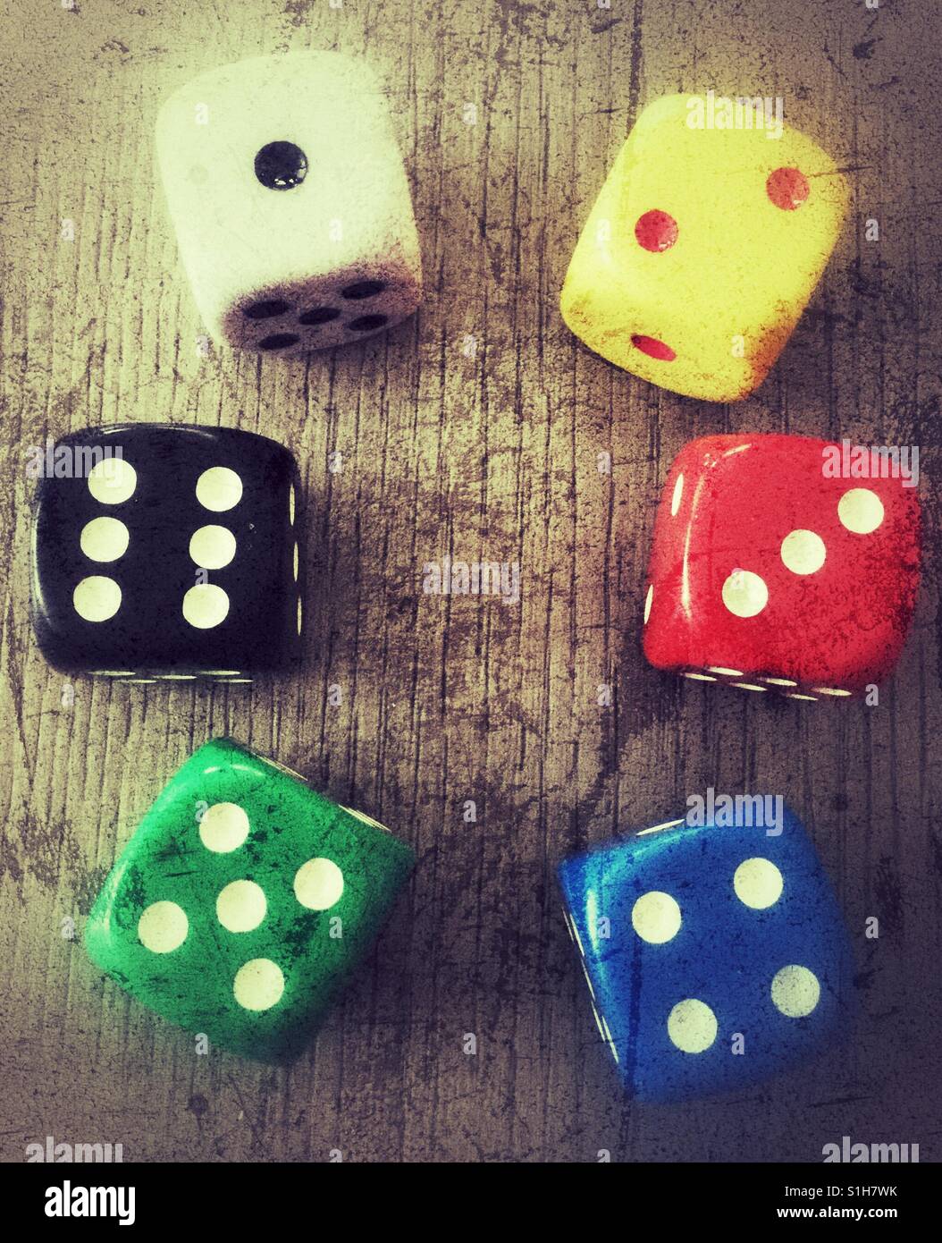 Colourful dice hi-res stock photography and images - Alamy