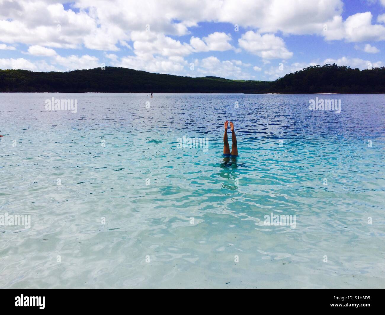 Lake McKenzie Fraser Island handstand Stock Photo - Alamy