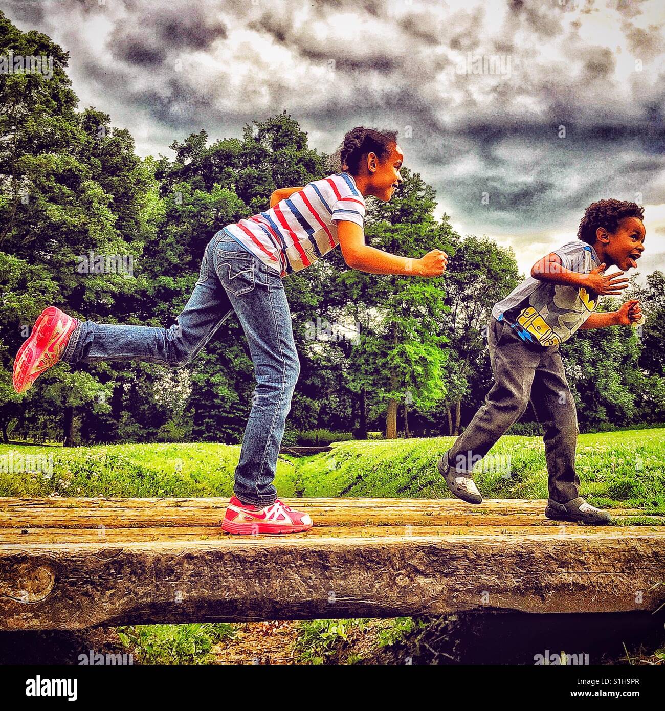 Kids having fun Stock Photo - Alamy