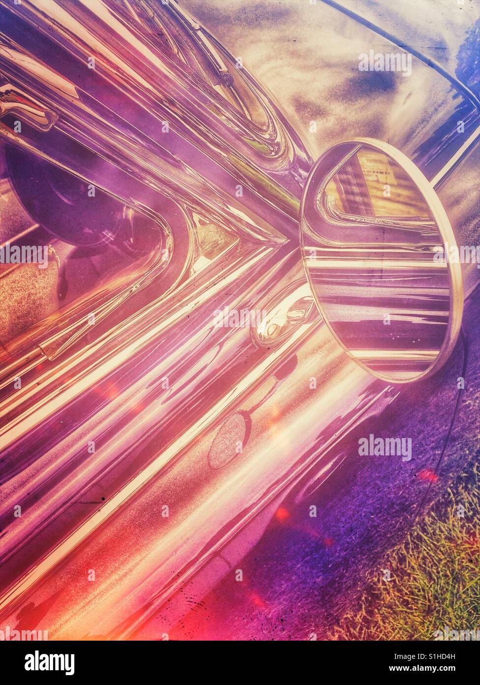 Classic car wing mirror Stock Photo - Alamy