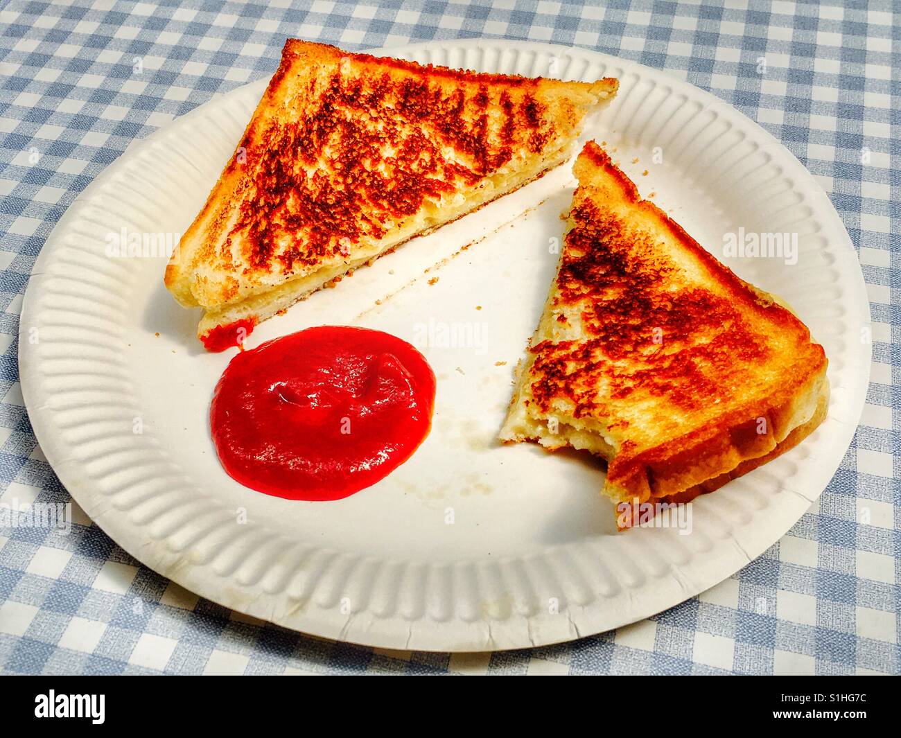 Fried cheese sandwich with tomato ketchup Stock Photo - Alamy