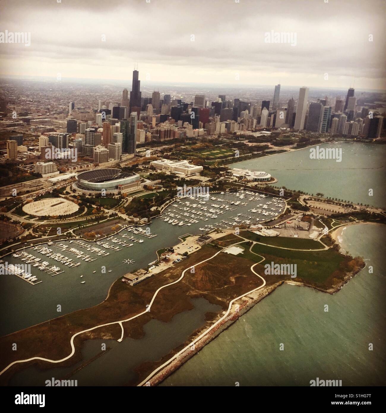 Chicago from helicopter High Resolution Stock Photography and Images ...