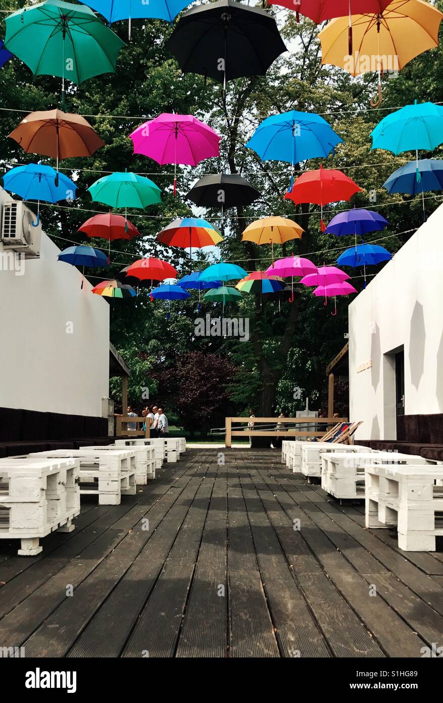 Blue and black umbrella hi-res stock photography and images - Alamy