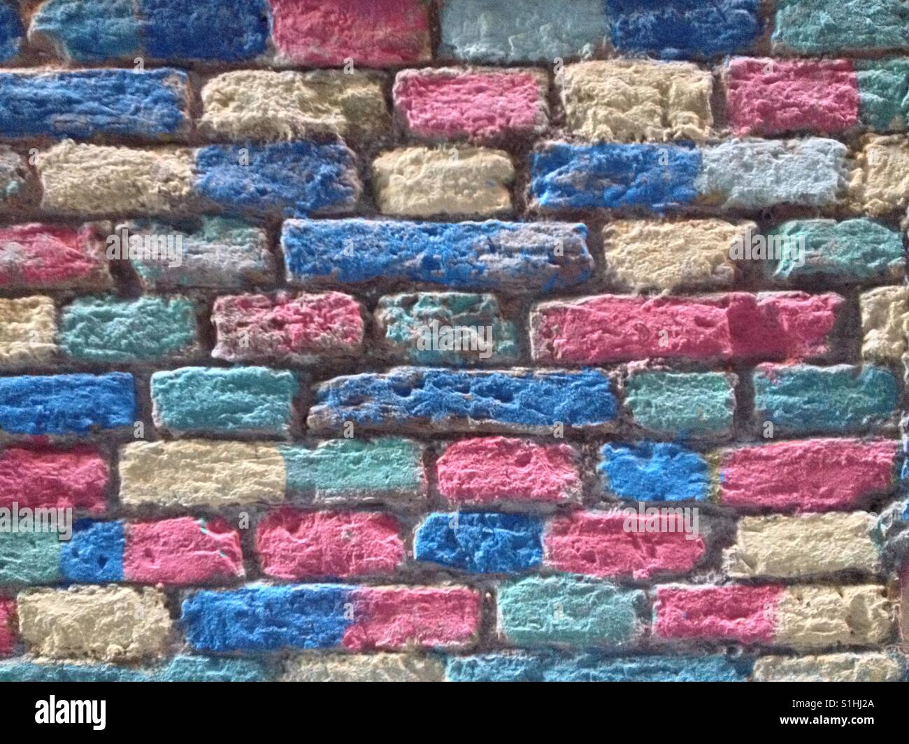 Coloured painted bricks hi-res stock photography and images - Alamy