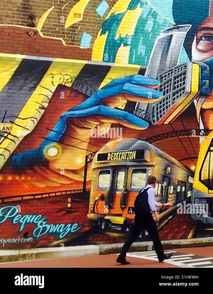 Street art color in action movement Stock Photo - Alamy