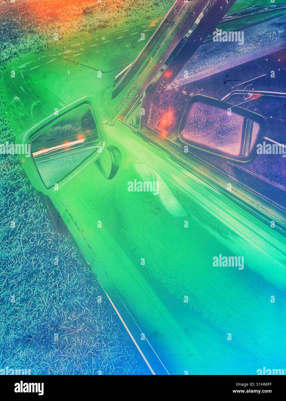 Classic car wing mirror Stock Photo - Alamy