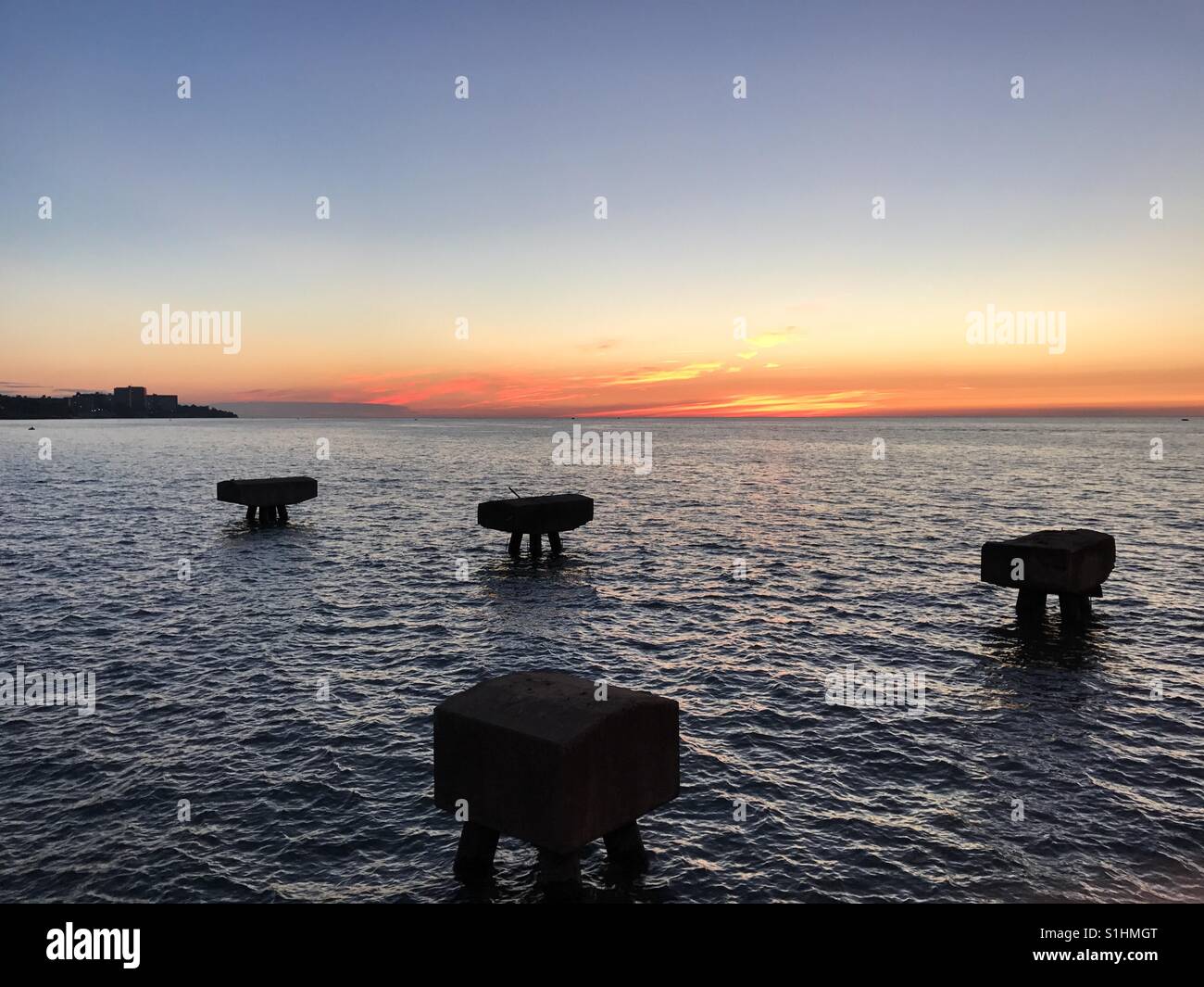 Summer solstice sunset on the pier Stock Photo - Alamy