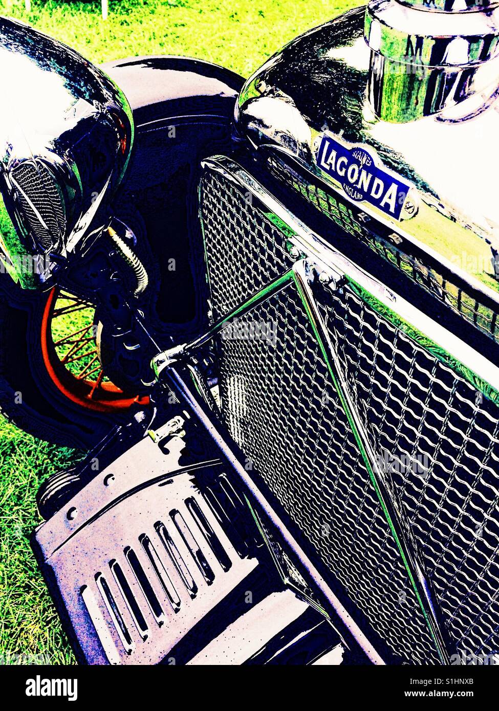 Vintage Lagonda car radiator grille chrome Stock Photo - Alamy