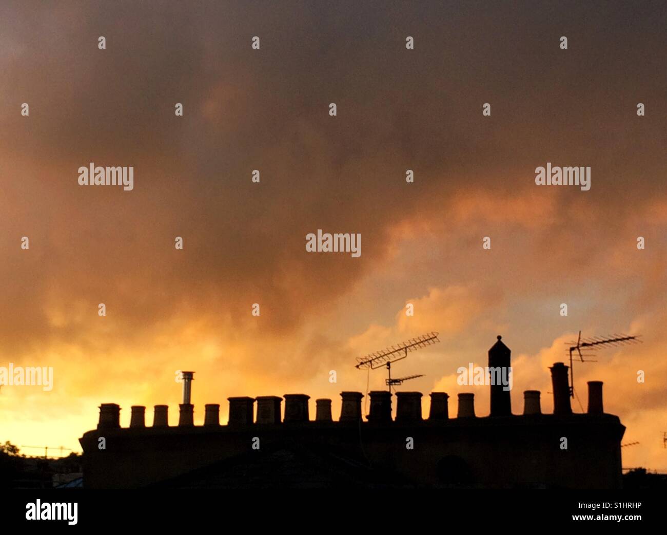 Chimney stacks silhouette hi-res stock photography and images - Alamy