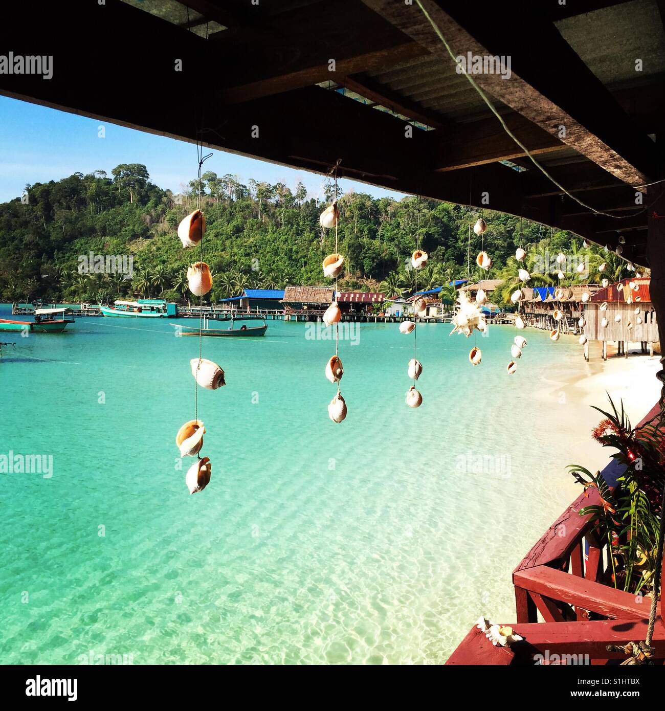 Koh Rong bungalow view Stock Photo - Alamy