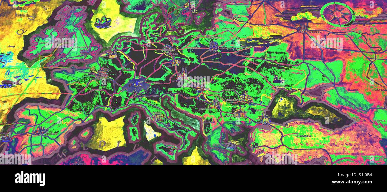 Psychedelic European map Stock Photo - Alamy