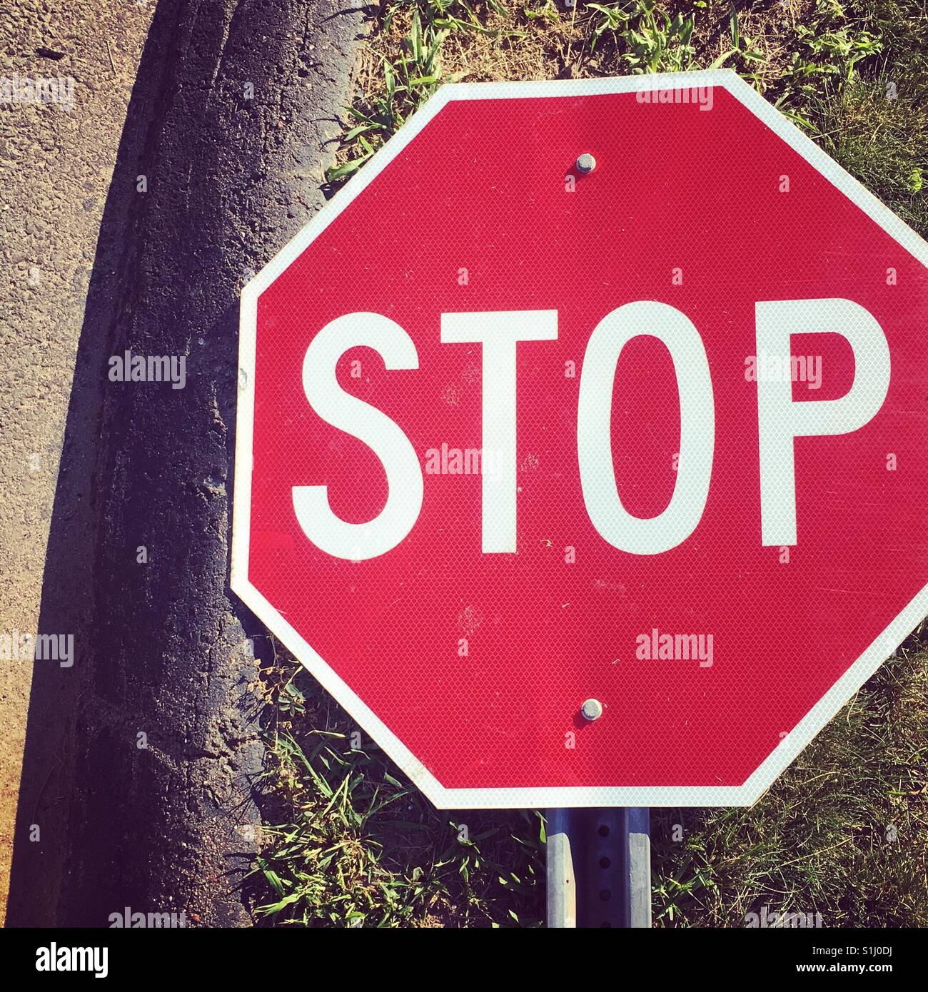 Stop sign on the ground hi-res stock photography and images - Alamy